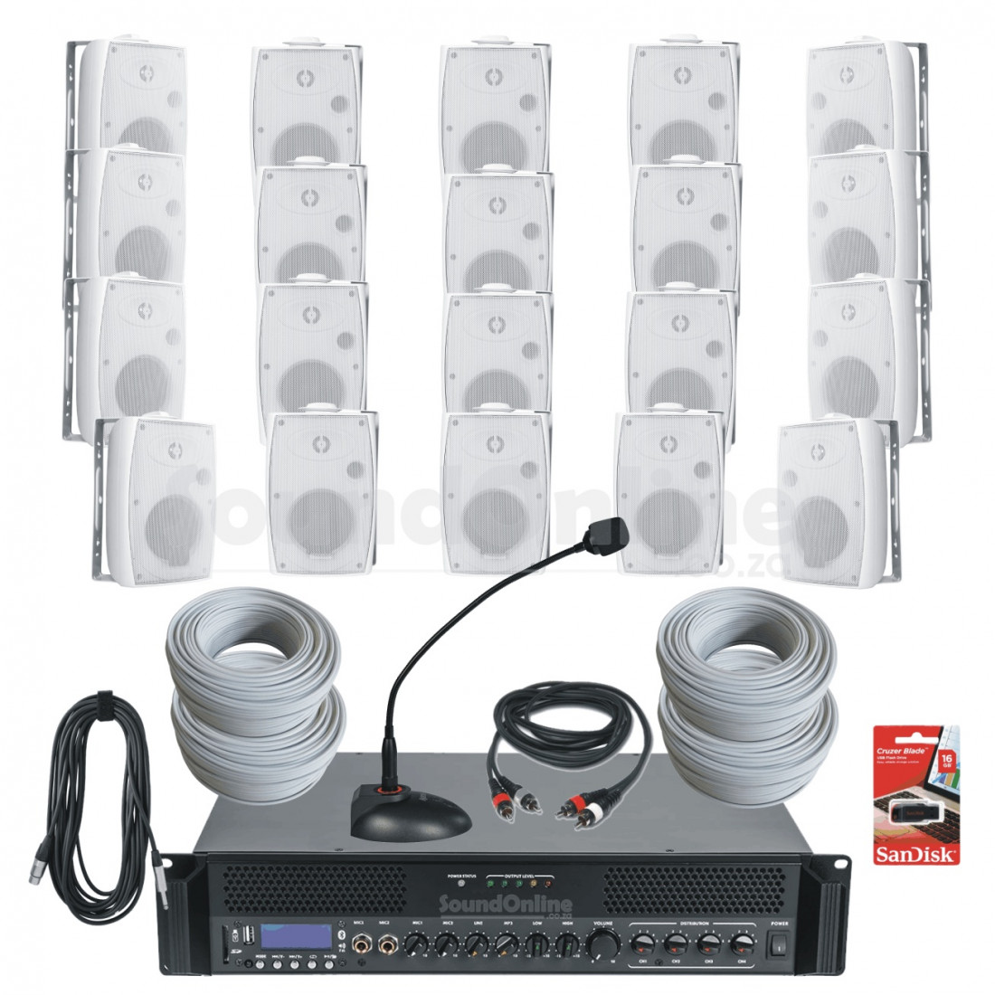 Medium to Large sized Retail Shop PA Sound System Wall Mount speakers