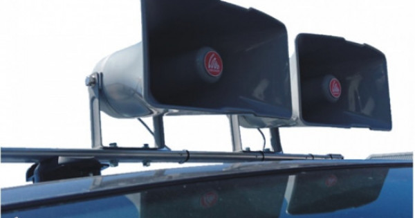 LOUDCRUISER SUCTION CUP ROOF MOUNTED VEHICLE PA SYSTEM KIT